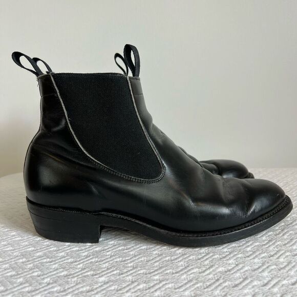 Boulet | Shoes | Vintage Boulet Leather Blackdress Cowboy Boots Slip ...